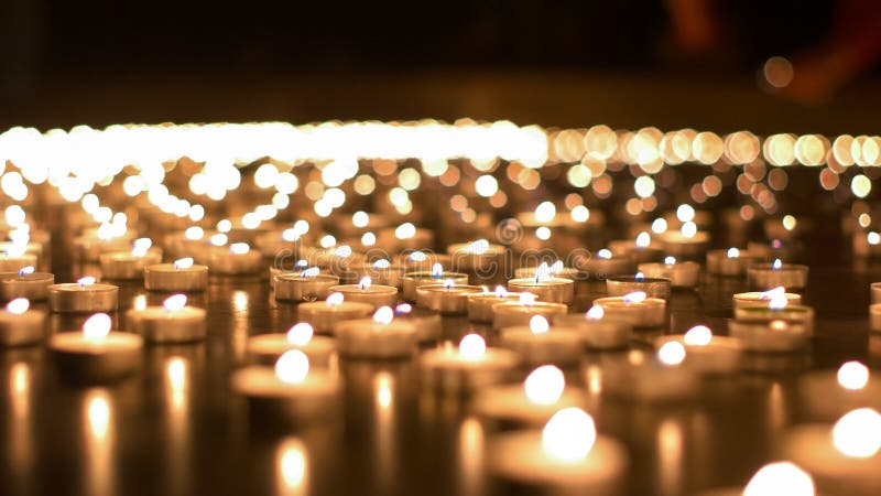 Hundreds of Candles Burning during Church Event Stock Photo - Image of ...