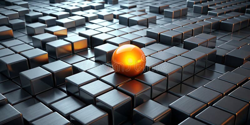 Hundreds Cubes Arranged Rows on Floor Minimalistic Black Grey Scene ...