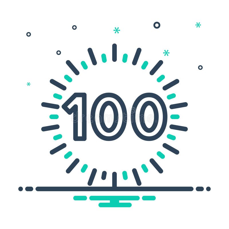 Mix Icon for Hundreds, Number and Percent Stock Illustration ...