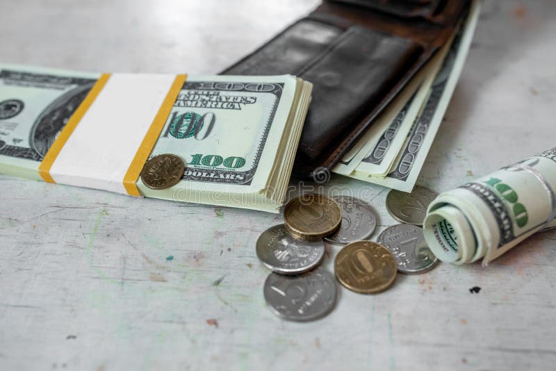 Hundreds of Notes on the Table Stock Photo - Image of coins, savings ...