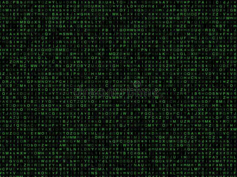 Random Green Text and Numeric Symbols on a Computer Screen, 3D ...