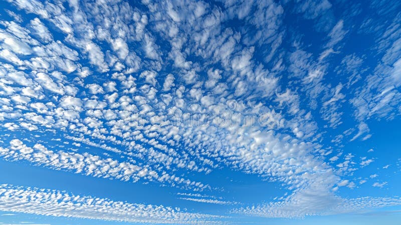 Hundreds of Small White Clouds in Blue Sky, High Contrast Cloudscape ...