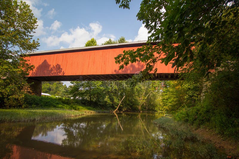 Hune Covered Bridge in Southeastern Ohio Stock Photo - Image of ...