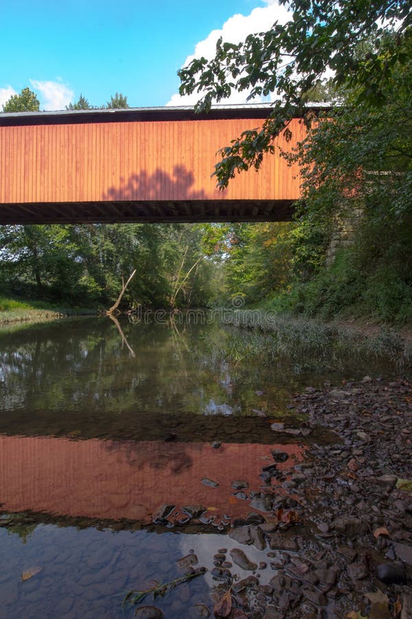 Hune Covered Bridge in Southeastern Ohio Stock Photo - Image of road ...