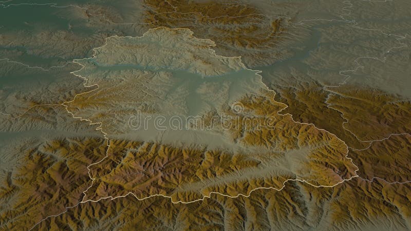 Hunedoara, Romania - Outlined. Relief Stock Illustration - Illustration ...