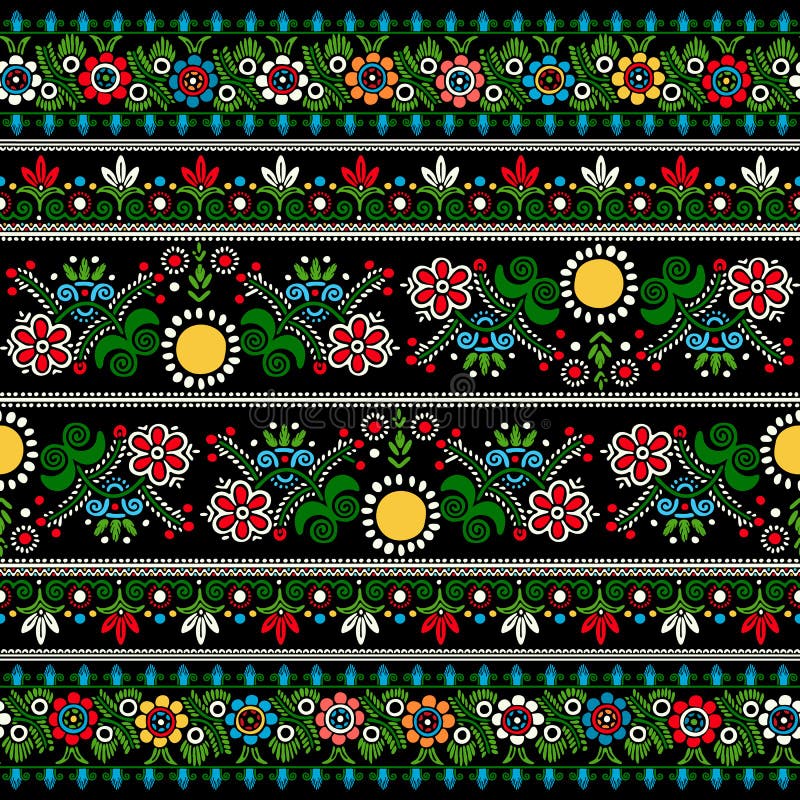 Hungarian Embroidery Pattern For Pillows Stock Vector - Illustration of ...