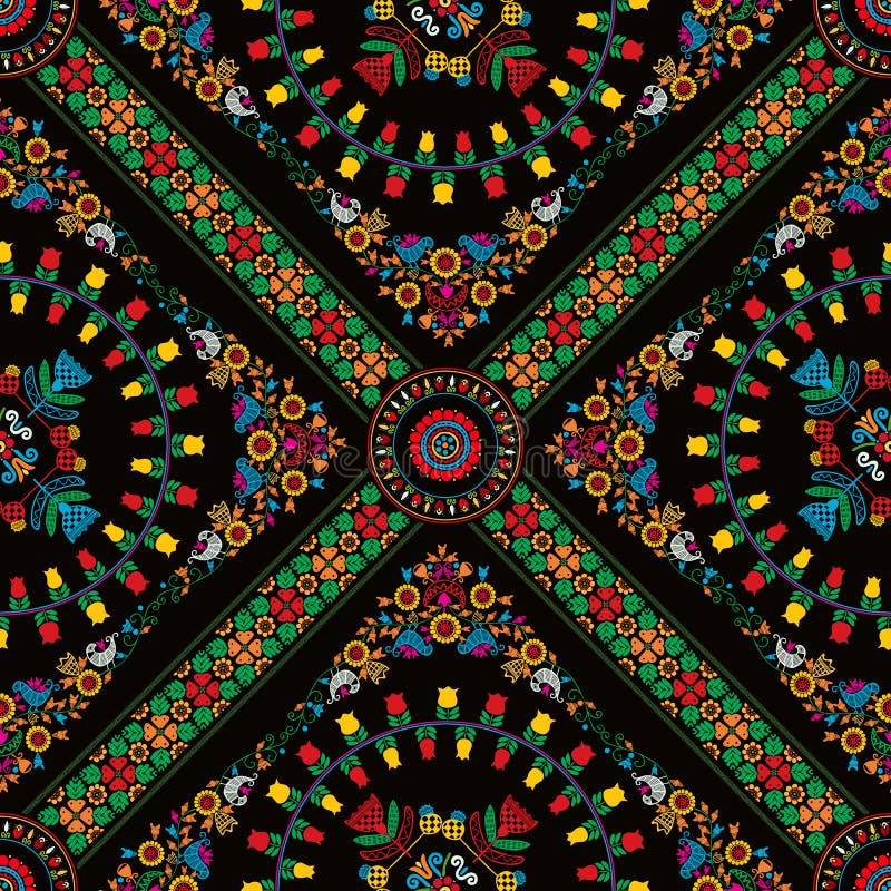 Hungarian Embroidery Pattern 24 Stock Vector - Illustration of floral ...