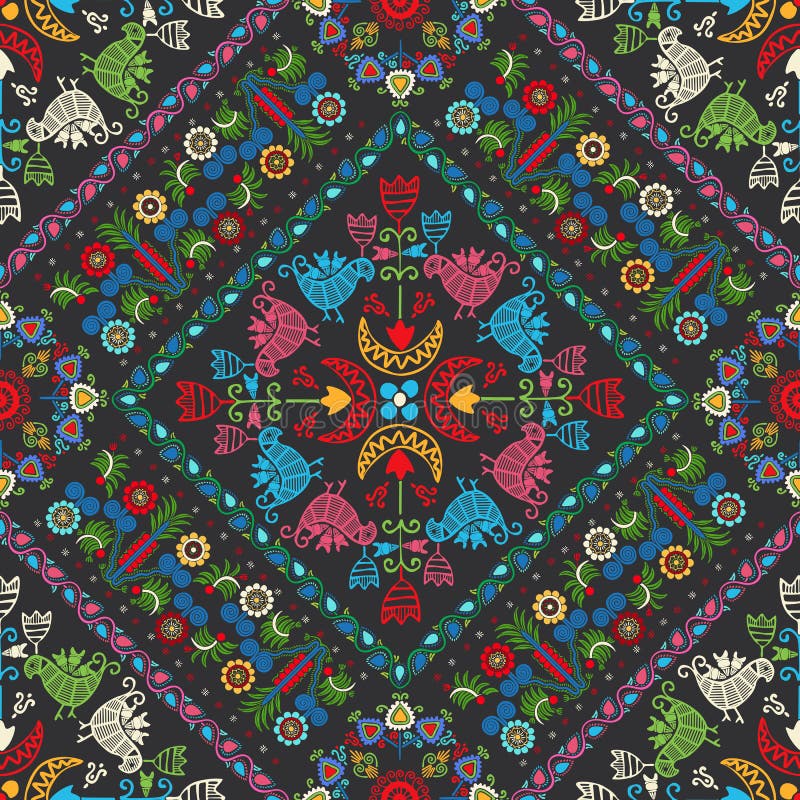 Hungarian Embroidery Pattern 28 Stock Vector - Illustration of matyo ...