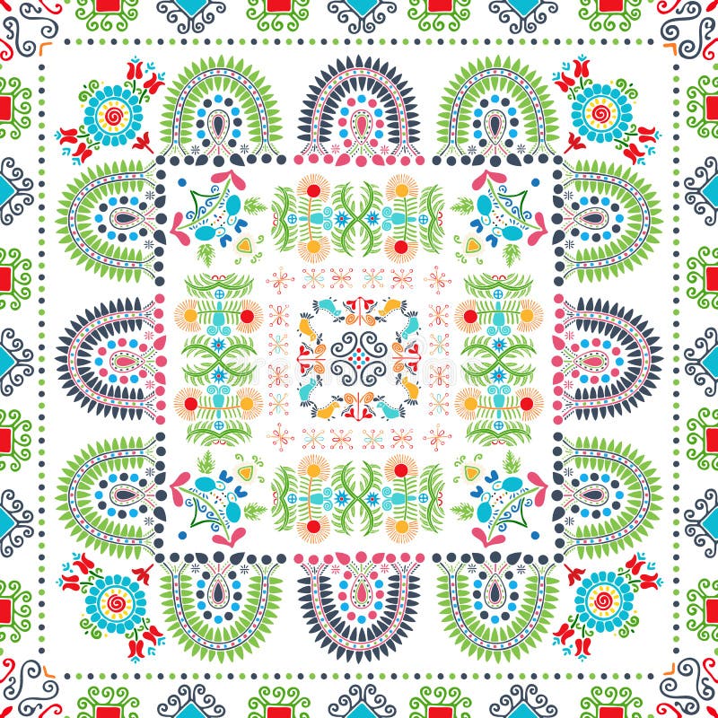 Hungarian Embroidery Pattern 91 Stock Vector - Illustration of retro ...