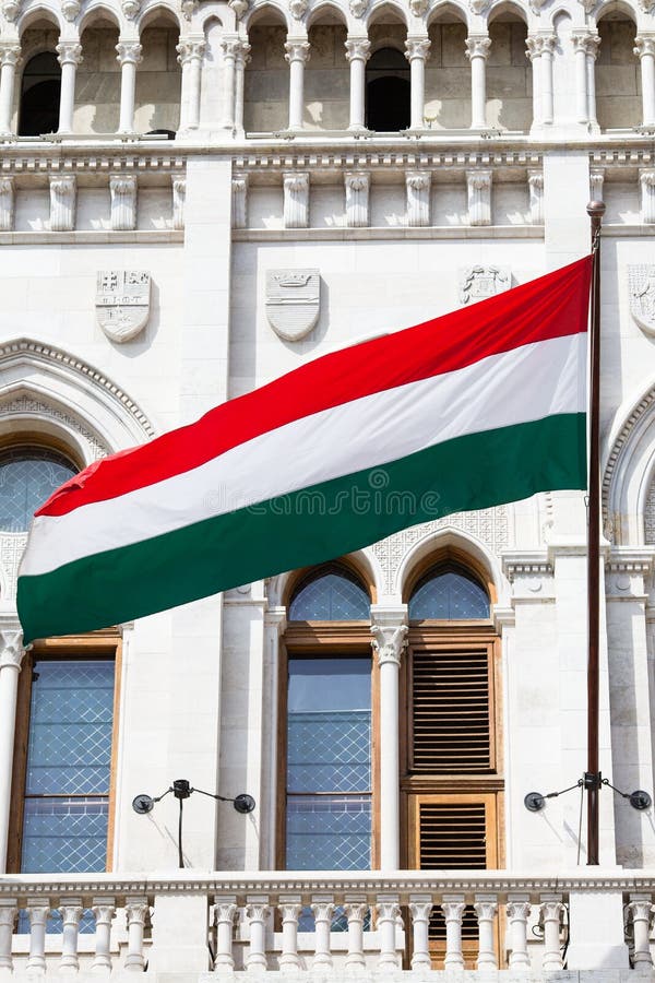 Hungarian Flag at Budapest Parliament Stock Photo - Image of sunny ...