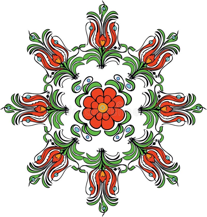 Hungarian folk art stock illustration. Illustration of design - 85743921