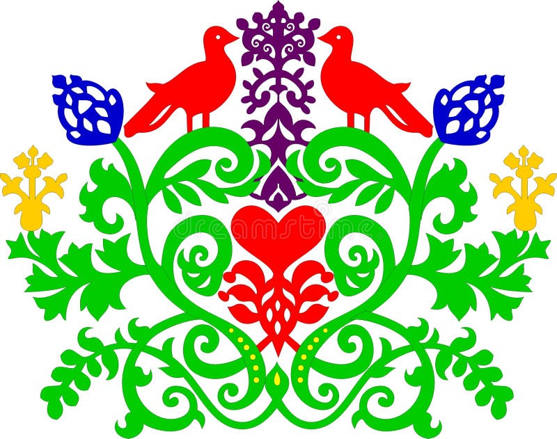 Hungarian folk art stock vector. Illustration of ornate - 88088464