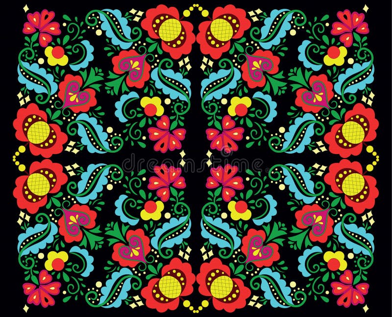 Hungarian folk art stock vector. Illustration of painting - 88088554