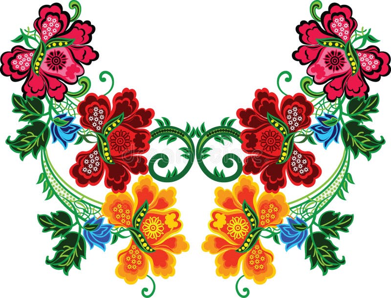 Hungarian folk art stock vector. Illustration of tribal - 93718629