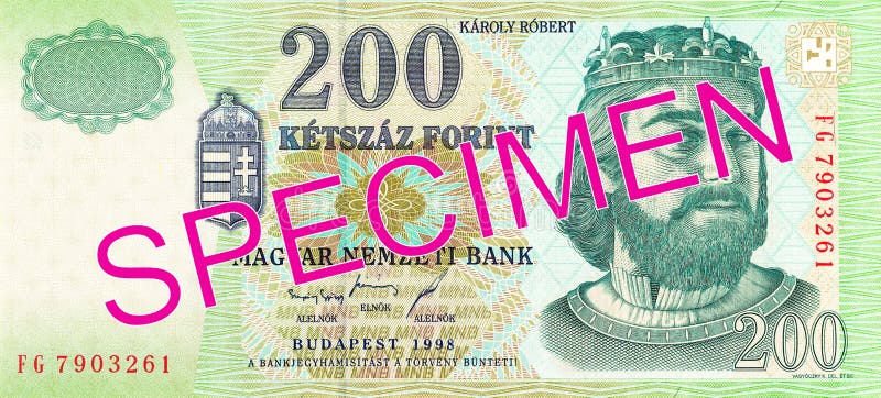 200 Hungarian Forint Bank Note Obverse Stock Photo - Image of crisis ...