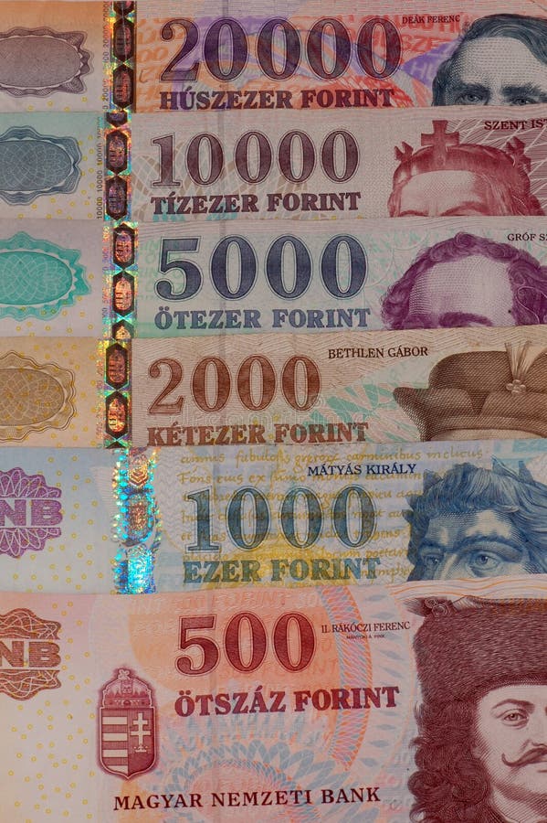 Hungarian forint banknotes stock photo. Image of concept - 130406332