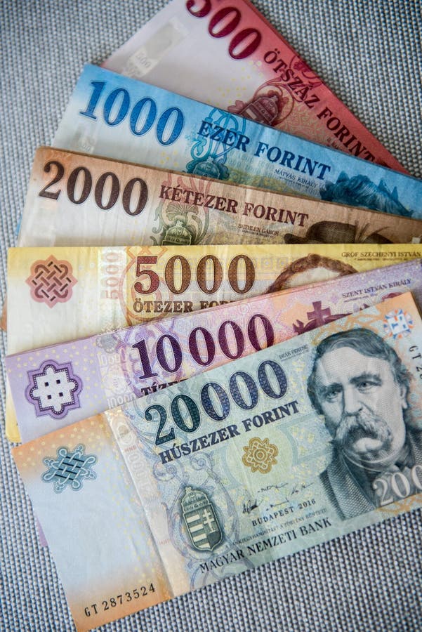 Mixed Denomination Forint Currency Notes in Hungary Stock Photo - Image ...