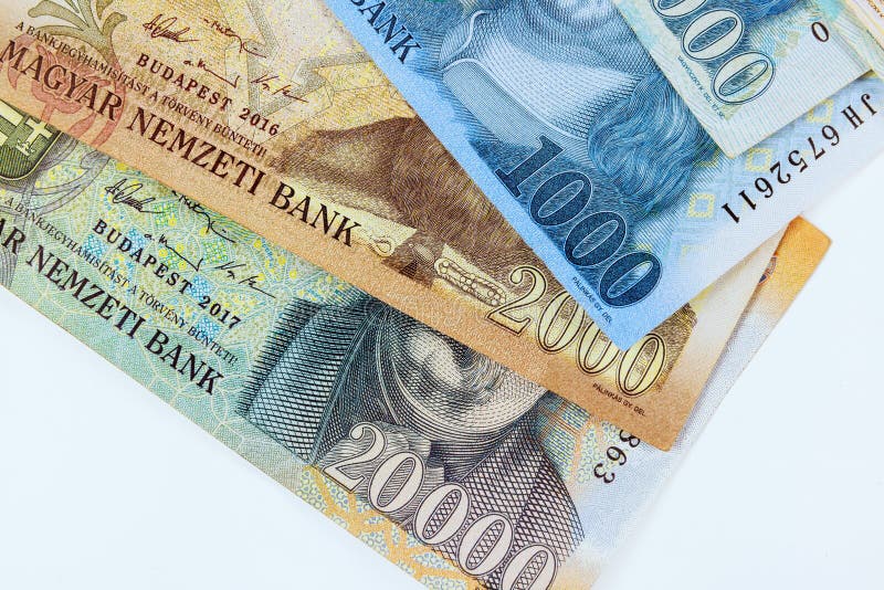 Hungarian Forints, Featuring Notes of Different Denominations Face ...