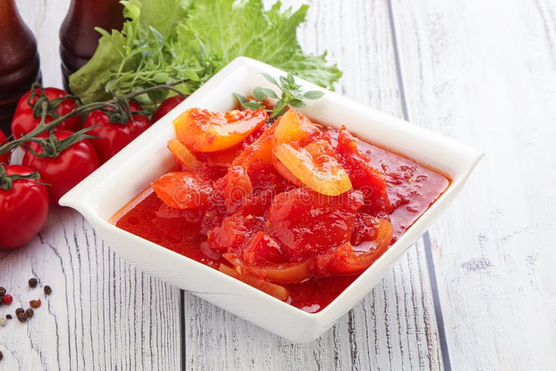 Hungarian Lecho with Tomato and Paprika Stock Photo - Image of ...