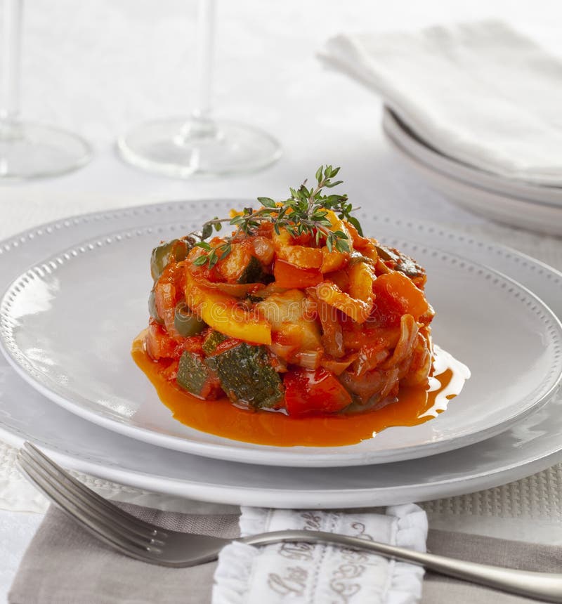 Hungarian Lecso Served at Restaurant Stock Photo - Image of lecso, dish ...