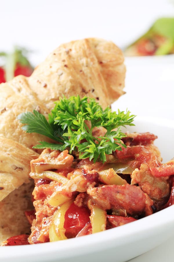 Hungarian Lesco stock image. Image of plate, kielbasa - 16369987