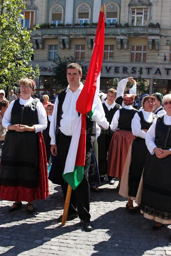 Hungarian People Holding a Flag Editorial Photography - Image of ...