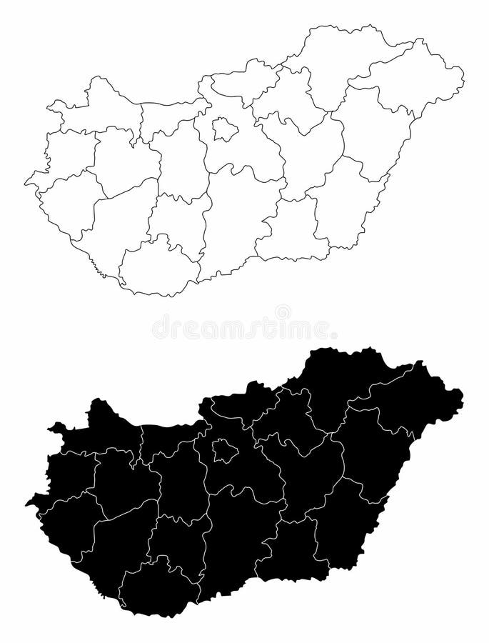 Hungary Administrative Maps Stock Vector - Illustration of city ...
