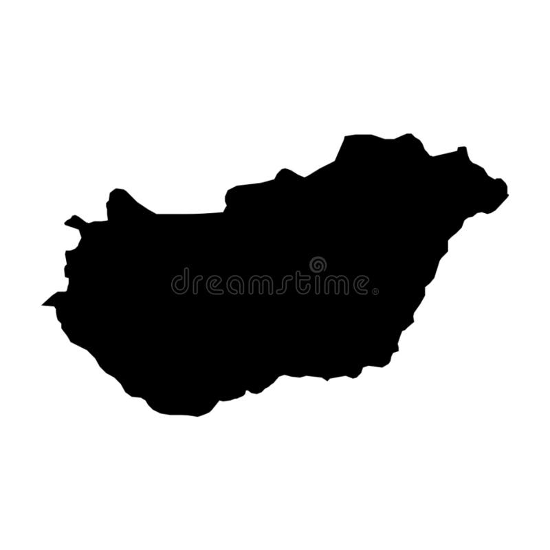 Hungary blind map stock illustration. Illustration of hungary - 258015585