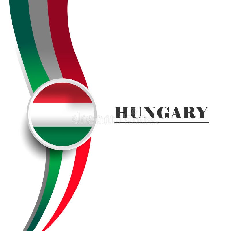 Hungary Circle Flag Logo with Abstract Wavy Shape Design Stock Vector ...