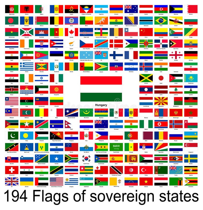 Hungary, Collection of Vector Images of Flags of the World Stock Vector ...