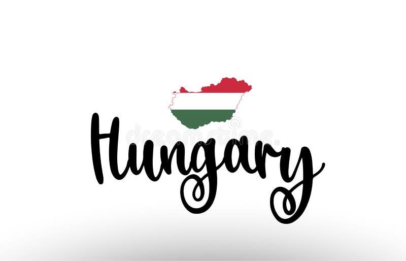 Hungary, Country Name With Official Flag, Vector Illustration Stock ...