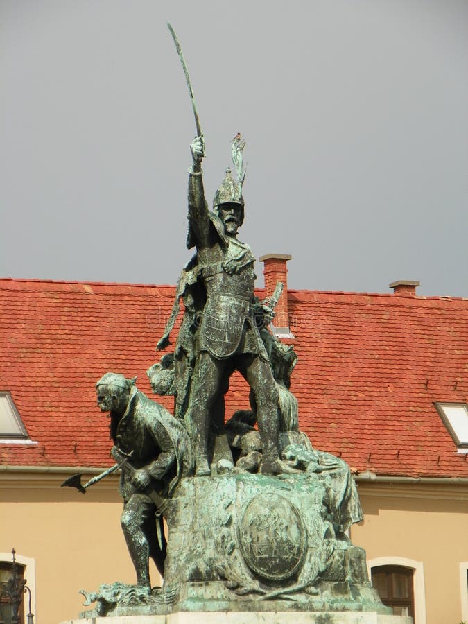 Hungary, Eger, Istvan Dobo Square, Statue of Istvan Dobo Editorial ...