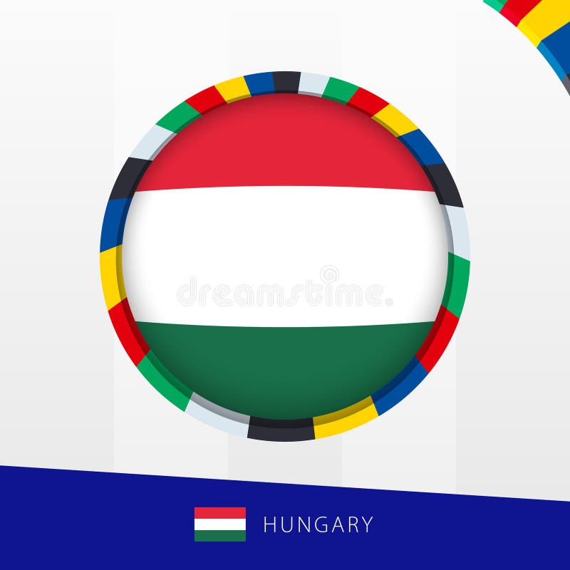 Hungary Flag with Colorful Circle Border Stock Illustration ...