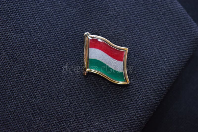 Hungary Flag Lapel Pin on a Suit Stock Image - Image of mark, icon ...