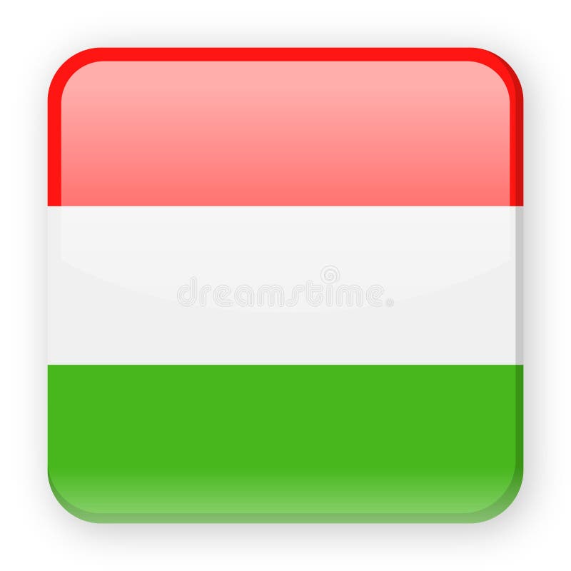 Hungary Flag Vector Square Icon Stock Illustration - Illustration of ...