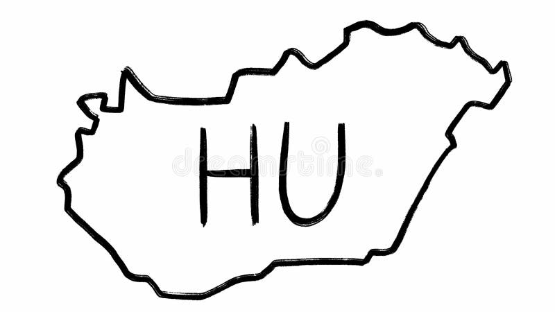 Hungary Hand Drawn Borders in Stack of Animated Doodle Maps Filmed in ...