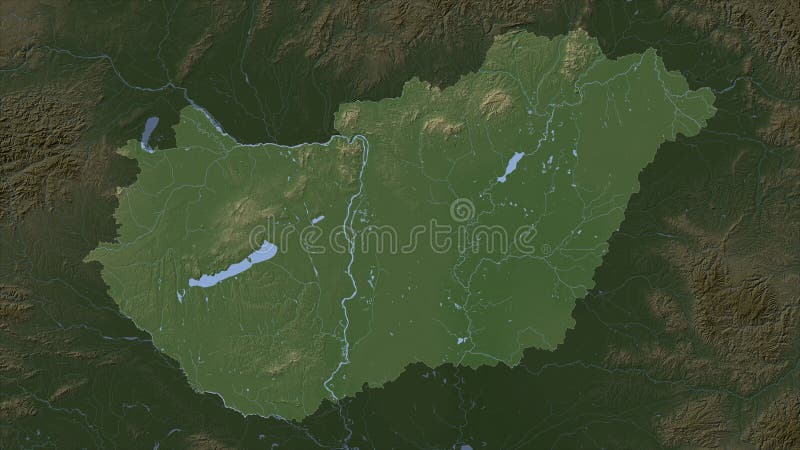 Hungary highlighted. Pale stock illustration. Illustration of capital ...