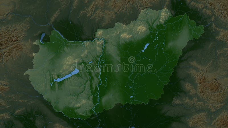 Hungary Highlighted. Physical Stock Illustration - Illustration of ...