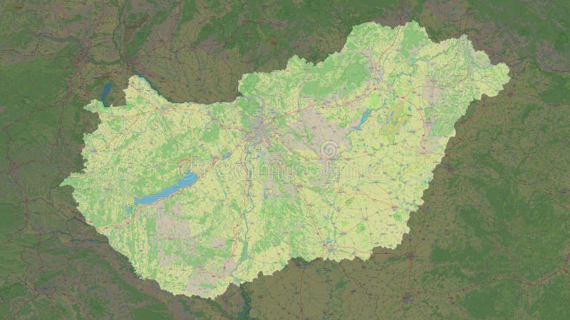 Hungary Highlighted. Topo Standard Stock Illustration - Illustration of ...