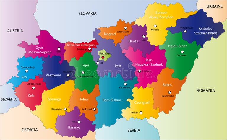 Map Hungary Austria Slovakia Stock Illustrations – 1,052 Map Hungary ...