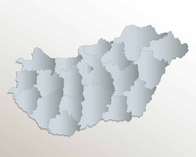 Blank Map of Hungary. Thin Line Hungary Map on a Transparent Background ...