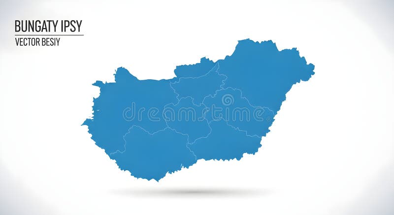 Hungary Map - Blue Silhouette with Internal Borders Stock Illustration ...