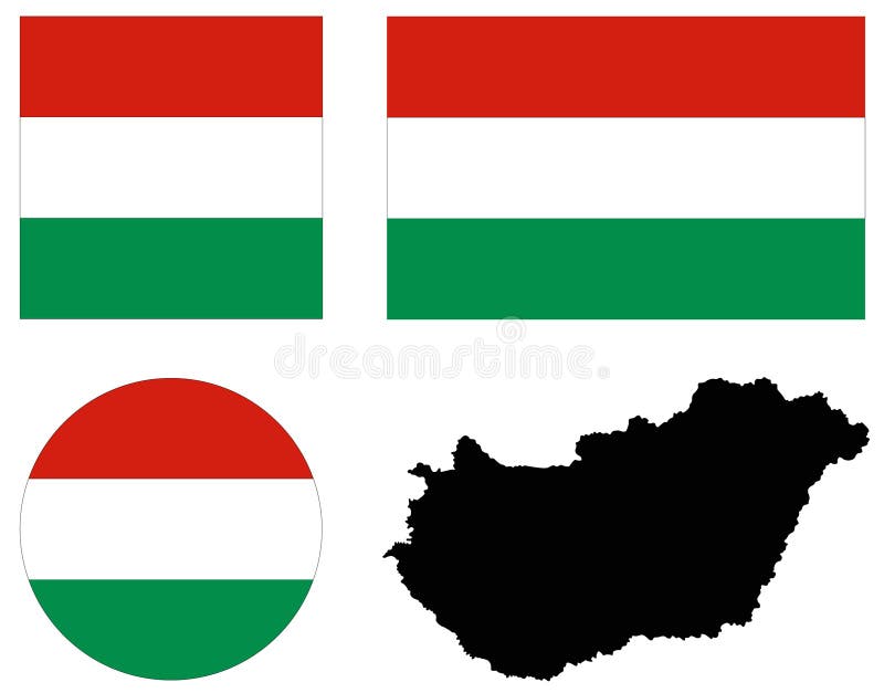 Hungary Map and Flag - Country in Central Europe Stock Vector ...