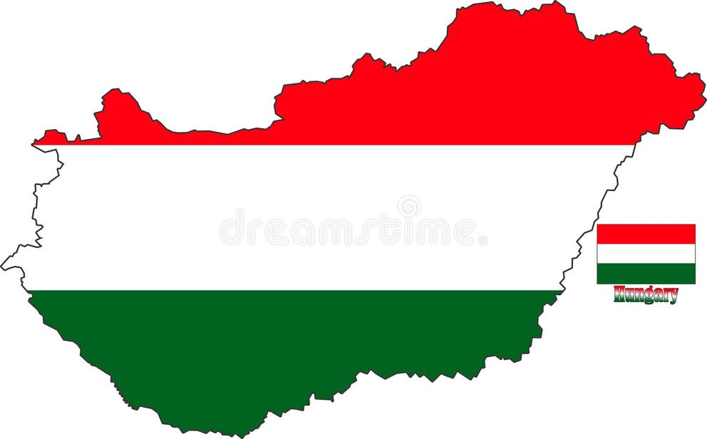 Hungary Map and Flag Illustration Vector Stock Vector - Illustration of ...