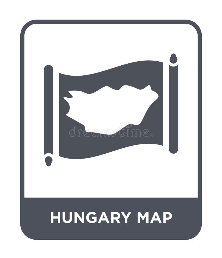 Hungary Map Icon in Trendy Design Style. Hungary Map Icon Isolated on ...