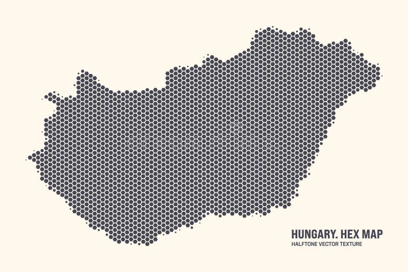 Hungary Map Vector Hexagonal Half Tone Pattern Isolated on Light ...