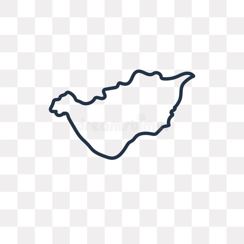 Hungary Map Vector Icon Isolated on Transparent Background, Line Stock ...