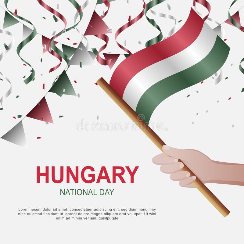 Hungary National Day Background Stock Vector - Illustration of white ...