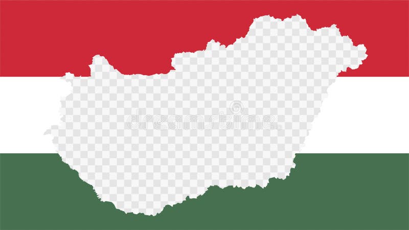 Hungary National Flag with Transparent Map Empty Border Inside ...