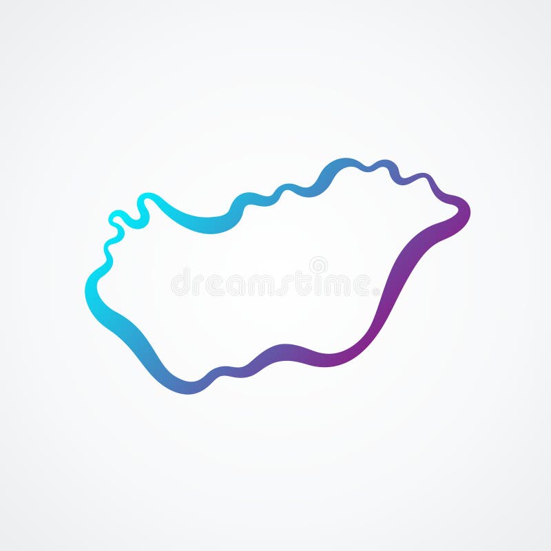Hungary - Outline Map stock vector. Illustration of hungary - 286119883